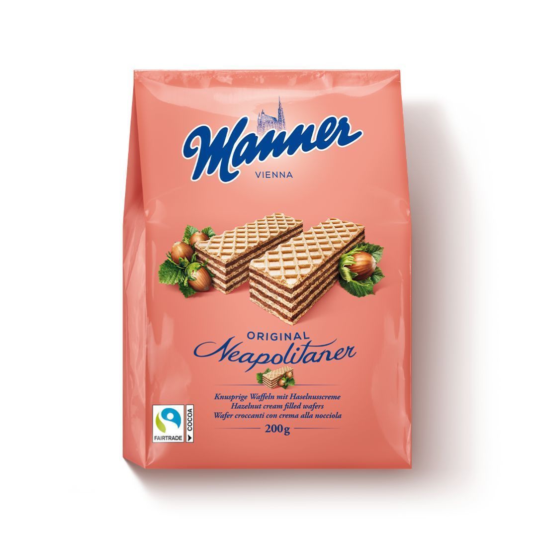 Вафлі Manner Neapolitaner з горіховим кремом, 200 г, 12 шт/ящ купити ...